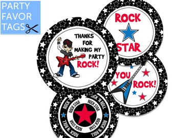 Personalized Glossy Rock Star Band Favor Labels Musician - Etsy