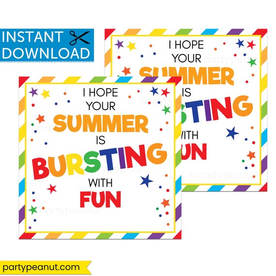 End of School, Summer Gift Tags, Bursting wWith Fun Gift Tags, Last Day ...