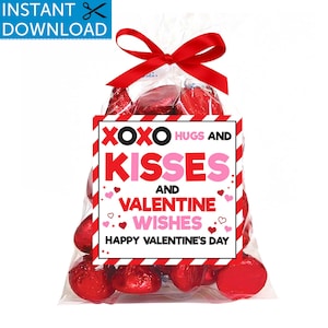 Hugs and Kisses, Valentine Tags, Teacher Valentine, School Valentine ...