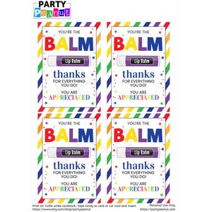 Lip Balm Holder, You're the Balm, Lip Balm Card, Lip Balm Gift Tag ...