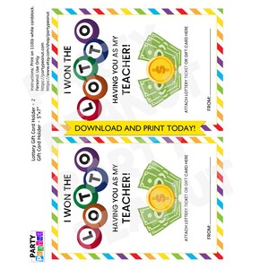 I Won the Lotto Having You as Teacher, Teacher Appreciation, Teacher ...