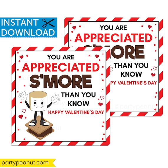 Appreciated Smore Than You Know, Valentine's Day Tags, Smore Valentine ...