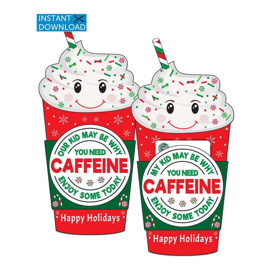 Teacher Coffee Gift Card Holder Christmas Caffeine Thank You Teacher ...