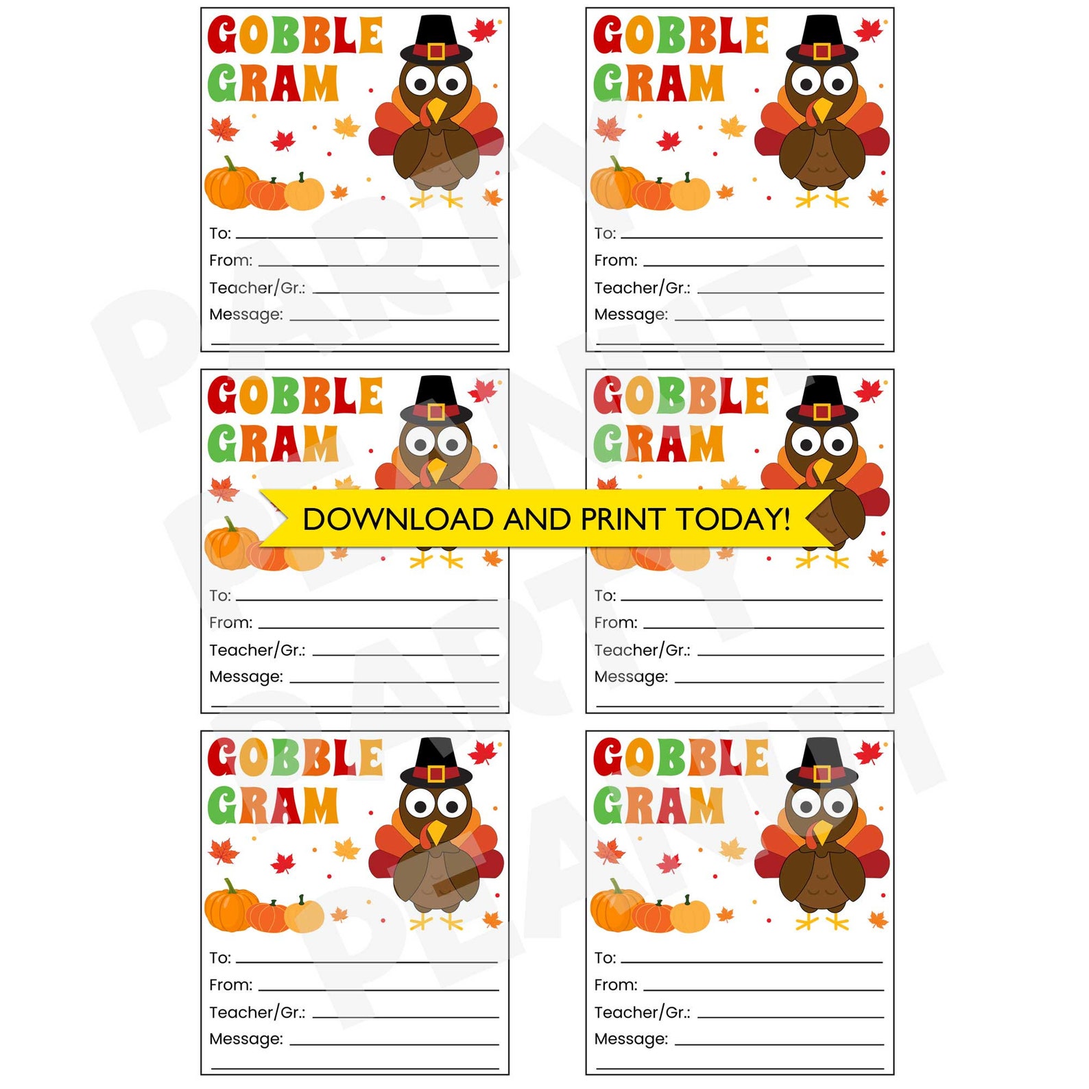Thanksgiving Grams, Gobble Grams, Candy Gram Printable, Thanksgiving ...