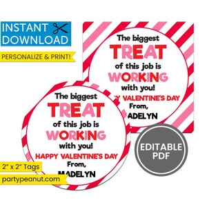Coworker Valentine Tags, Coworker Treat, Coworker Gift, Employee, Staff ...