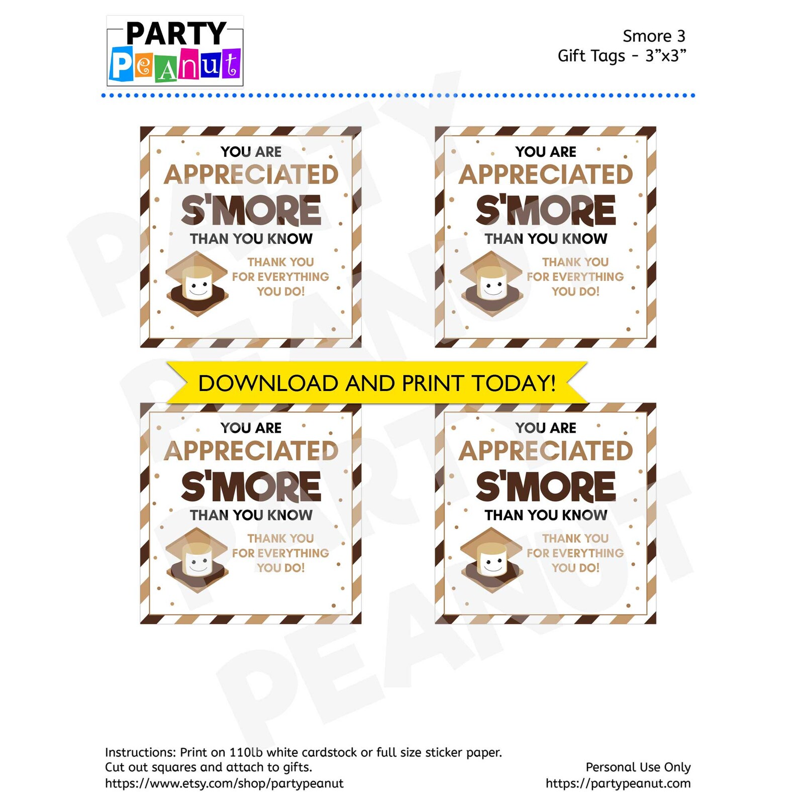 Appreciated Smore Tags Teacher Appreciation Smores Gift - Etsy