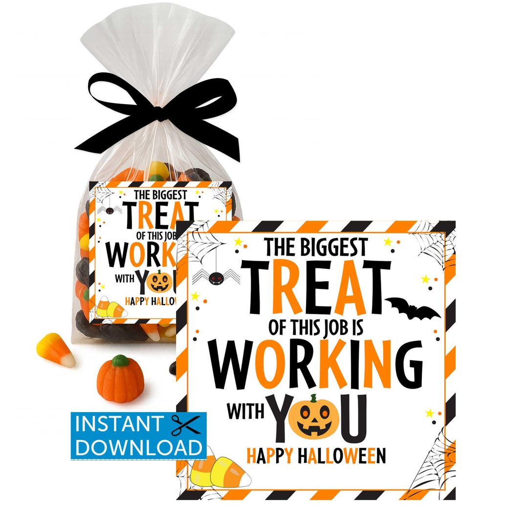 Halloween Coworker Gift Tag, Halloween Treat Tag, Coworker Gifts, Treat ...