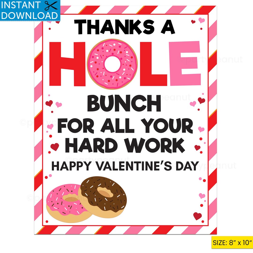 Donut Sign, Valentines Day Sign, Employee Appreciation, Staff, Office ...