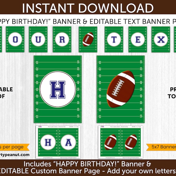 Football Garland Printable - Etsy