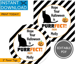 Halloween Gift Tags Teachers Kids Printable Halloween Favor - Etsy