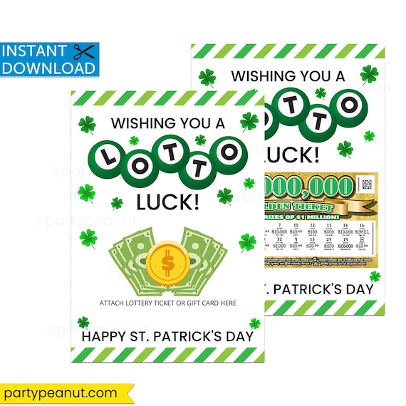 Lotto Luck St. Patrick's Day Scratch Off Game Holder Lottery Ticket ...