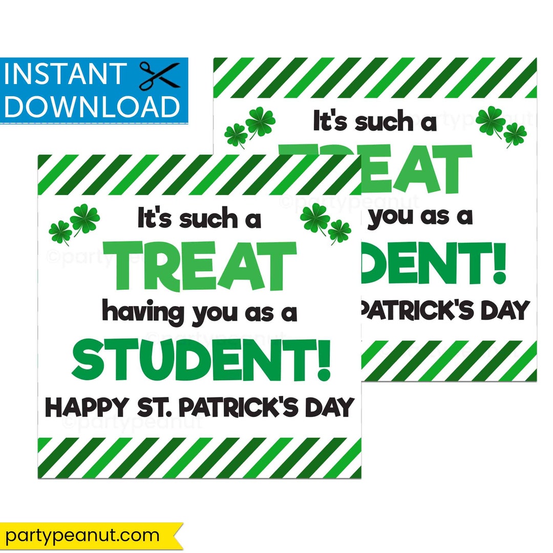 St Patricks Day Tags, Teacher Gift, Treat Student, St Patricks Day ...