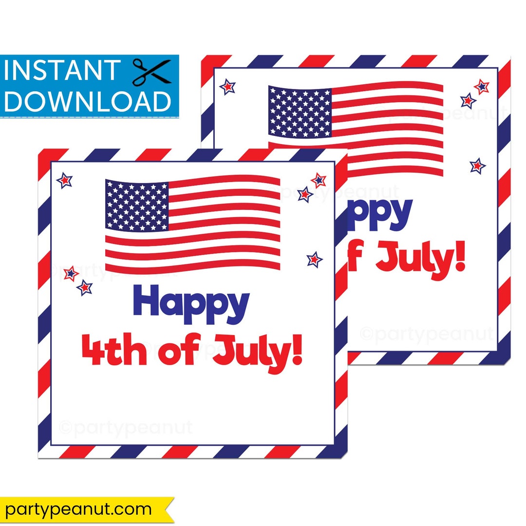Happy 4th of July Gift Tags, 4th of July Thank You Tags, Appreciation ...