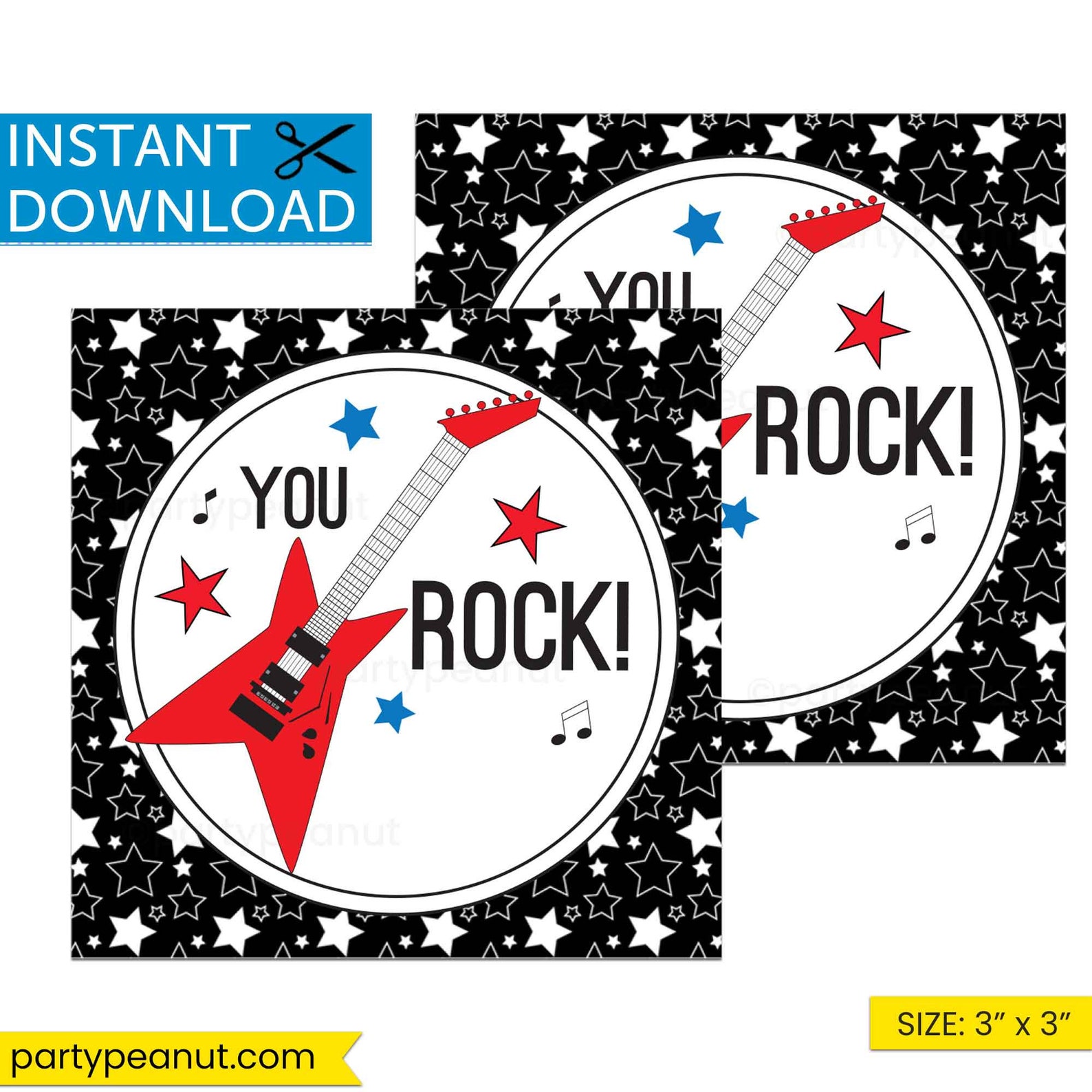 You Rock Teacher Appreciation Gift Tags Guitar Music Kids School Class ...