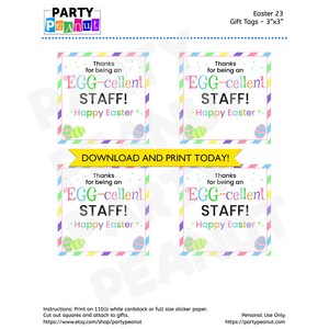 Easter Staff Gift Tags, Staff Appreciation, Easter Treat Tags, Office ...