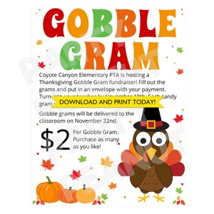 Thanksgiving Grams, Gobble Grams, Candy Gram Printable, Thanksgiving ...
