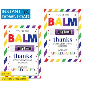 Lip Balm Holder, You're the Balm, Lip Balm Card, Lip Balm Gift Tag ...