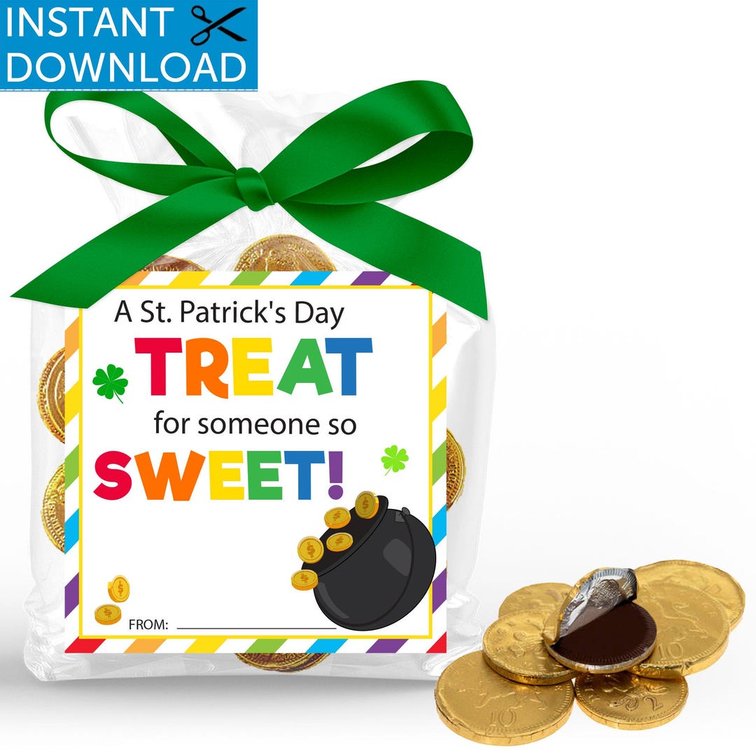 St. Patricks Day Treat Tags, Teacher Gift, Kids, Class, School, St ...