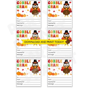 Gobble Grams, Thanksgiving Candy Gram Fundraiser, School Fundraising ...