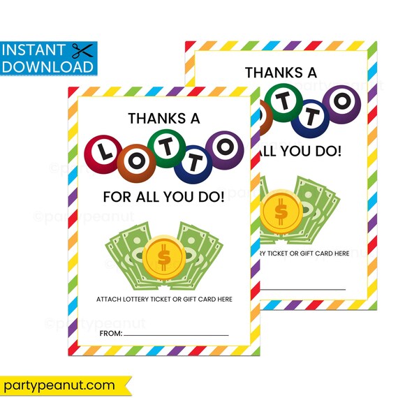 Thanks A Lotto, Teacher Appreciation, Lottery Ticket Gift Card Holder ...