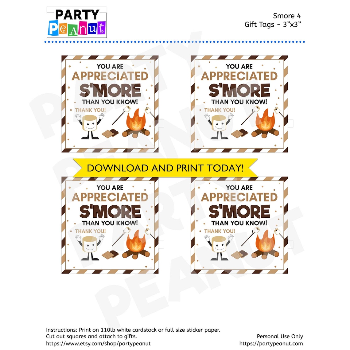 Smore Appreciation Gift Tags Teacher Tags Teacher Thank You - Etsy