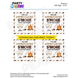 Smore Appreciation Gift Tags Teacher Tags Teacher Thank You - Etsy