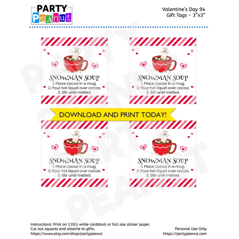 Snowman Soup, Valentine Favors Kids Classroom, Hot Chocolate Cocoa ...