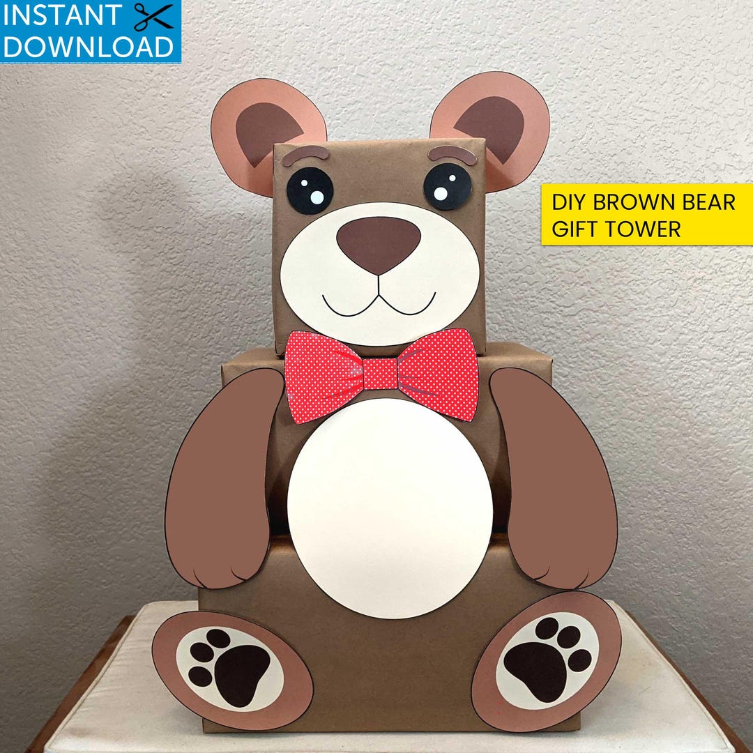 Bear Gift Tower, Teddy Bear Gift Wrap, Teddy Bear Gift Wrapping Paper ...