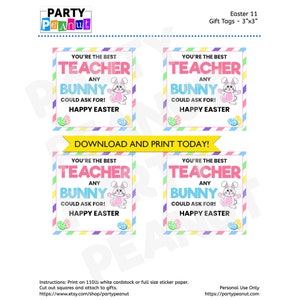 Teacher Easter Gift Tags, Teacher Appreciation, Teacher Gift Easter ...