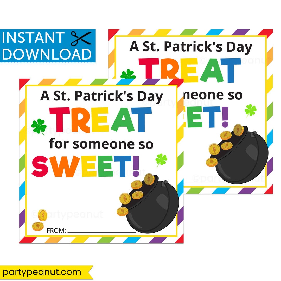St. Patricks Day Gift Tags A Treat for Someone Sweet Teacher - Etsy