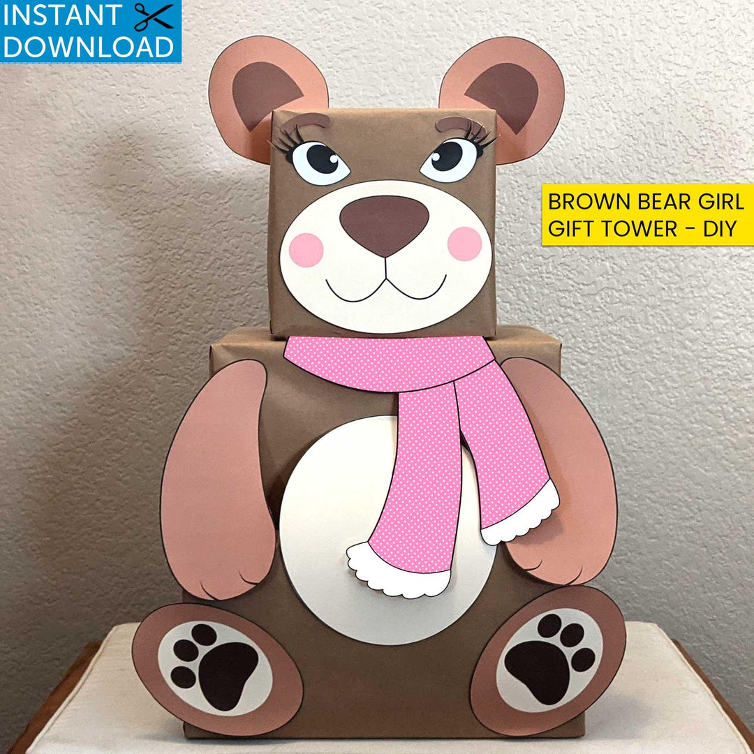 Bear Gift Tower, Teddy Bear Gift Wrap, Bear Box Towers, Girl Teddy Bear ...