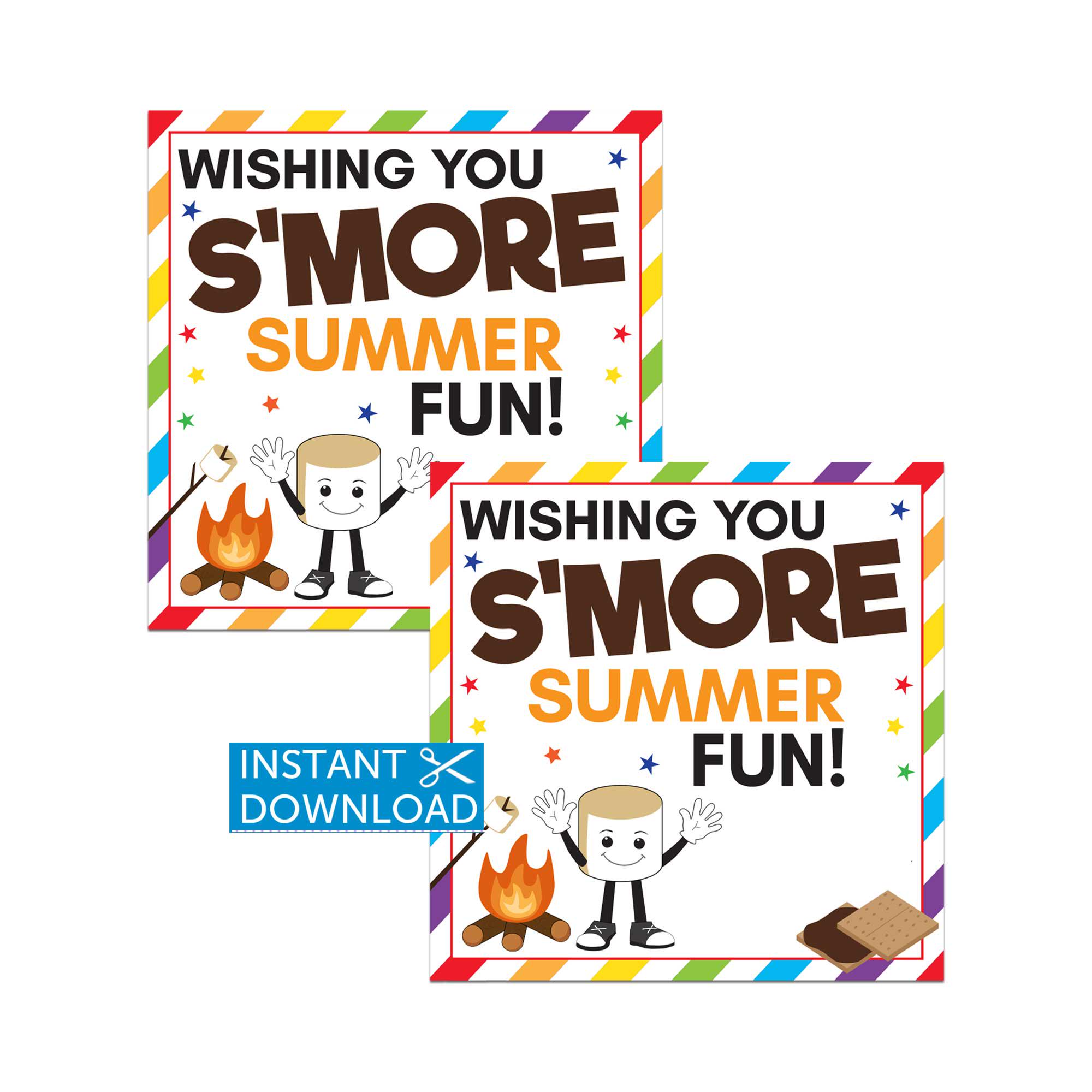 S’more Summer Fun Tag Smores Gift Tag End of School Treat Campfire ...
