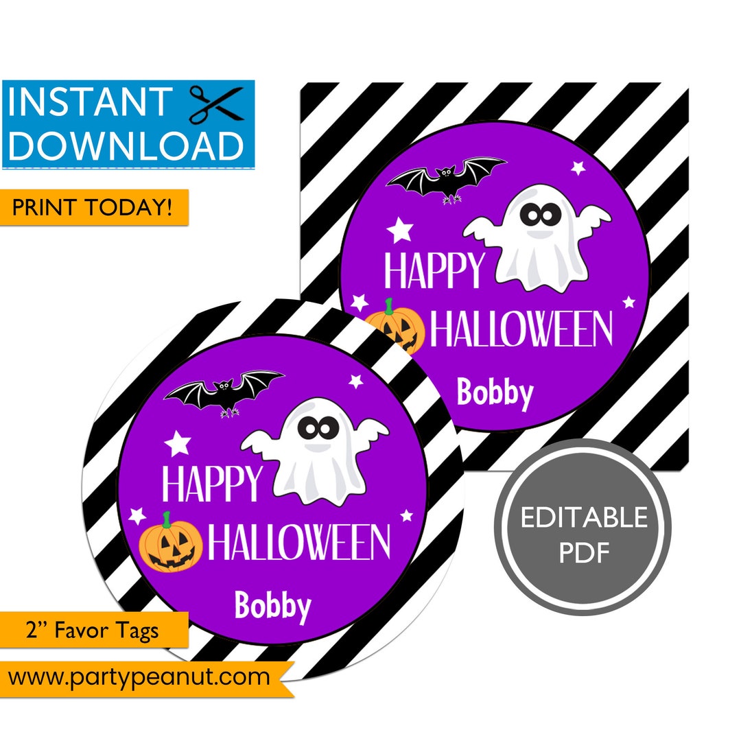 Halloween Gift Tags, Teachers, Kids, Printable Halloween Favor Tags ...