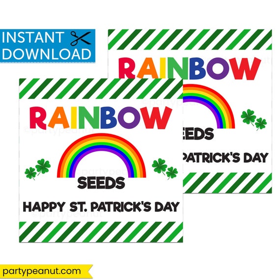 St Patricks Day Tags, Rainbow Seeds, Kids St Patricks, Classroom St ...