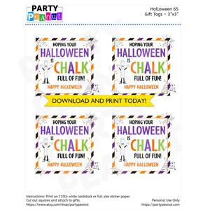 Halloween Gift Tags for Kids, Halloween Gift, Chalk, Teal Pumpkin ...