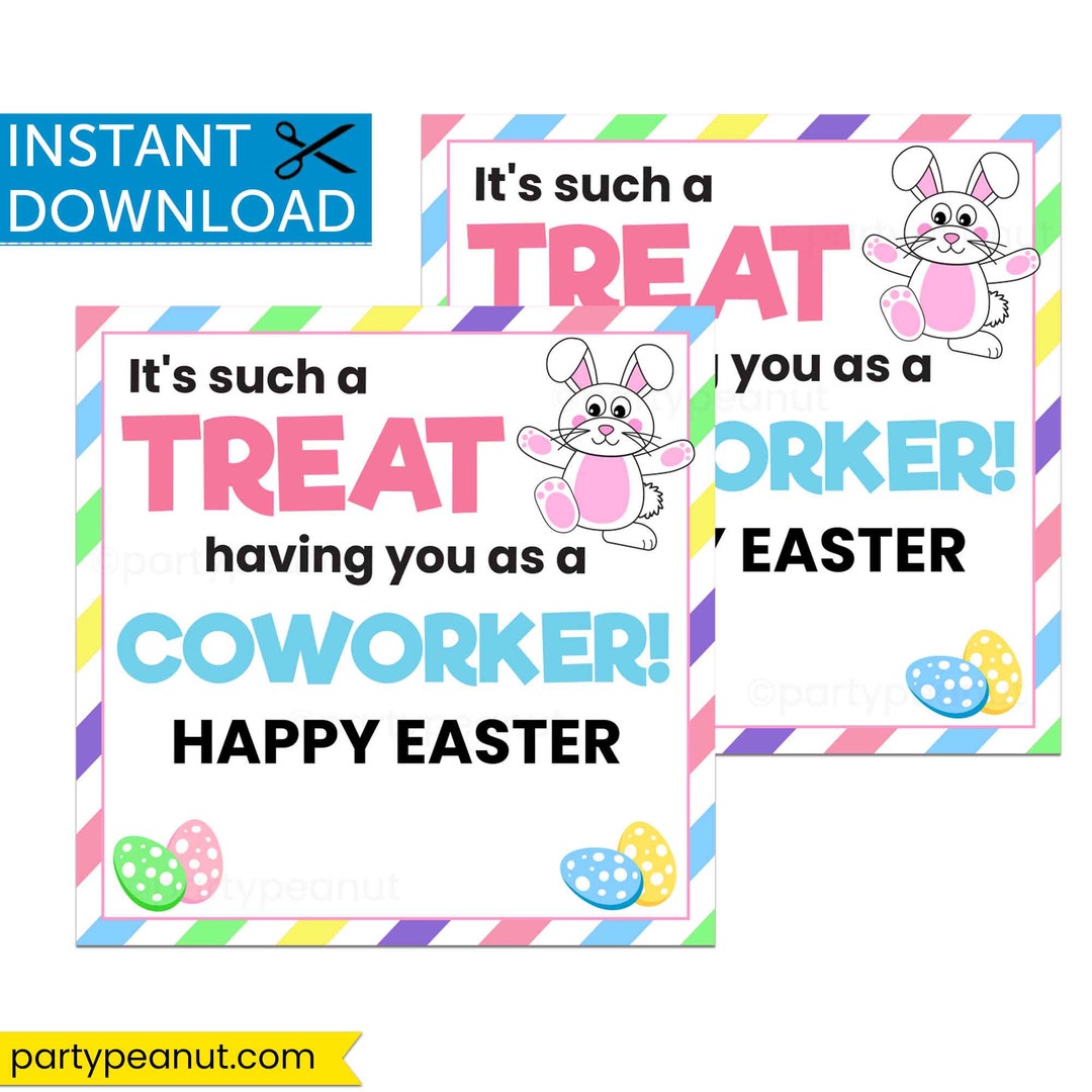 Coworker Easter, Coworker Treat, Coworker Gift, Easter Gift Tags ...