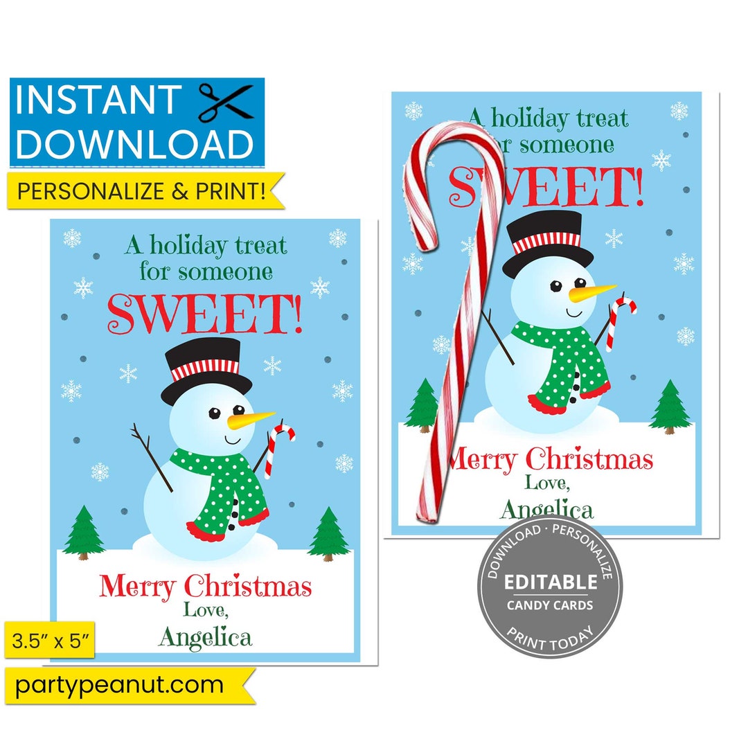 Candy Cane Holder, Printable, Candy Cane Favors, Christmas Tags ...