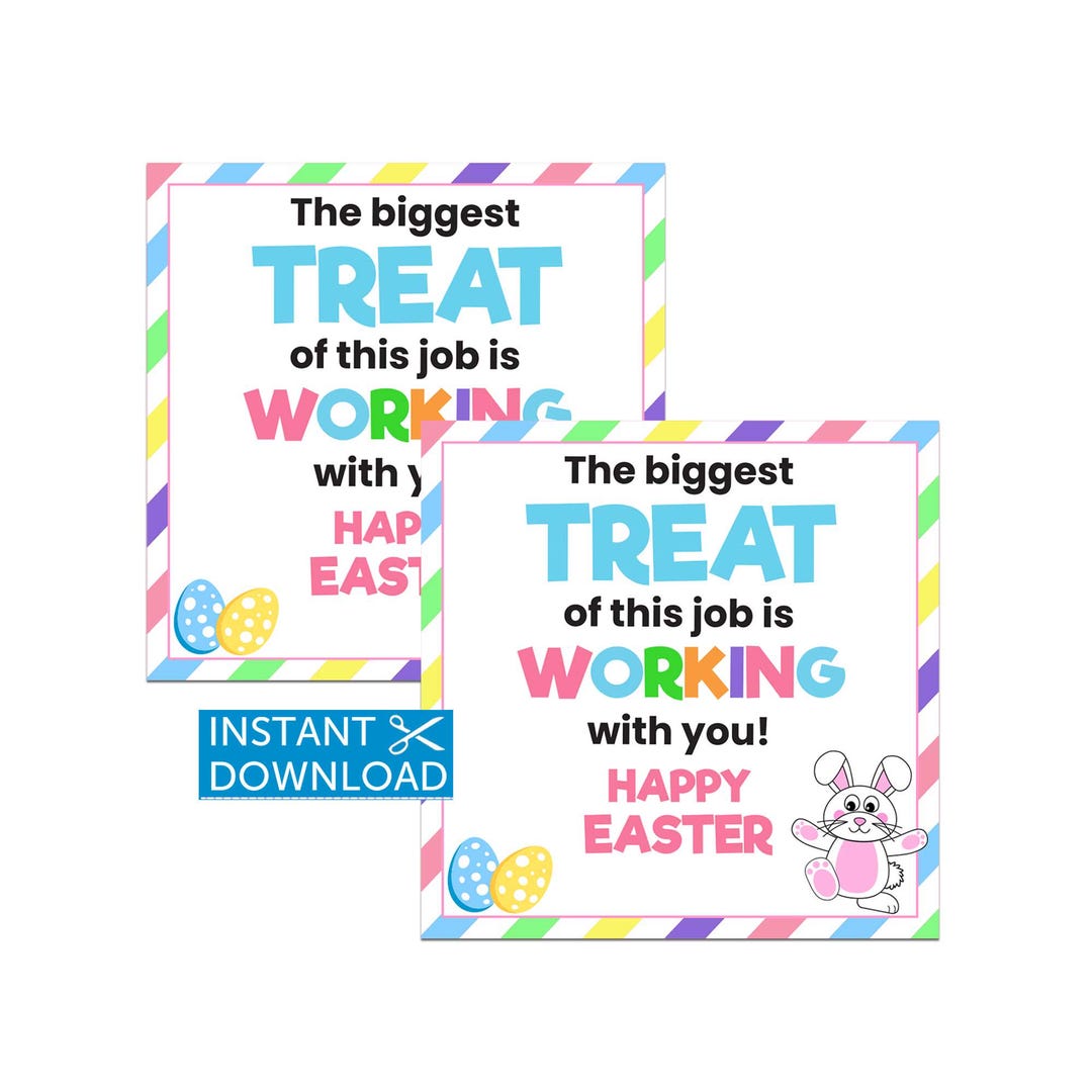 Easter Coworker Treat Tag, Coworker Gift Tags, Gifts Coworkers ...