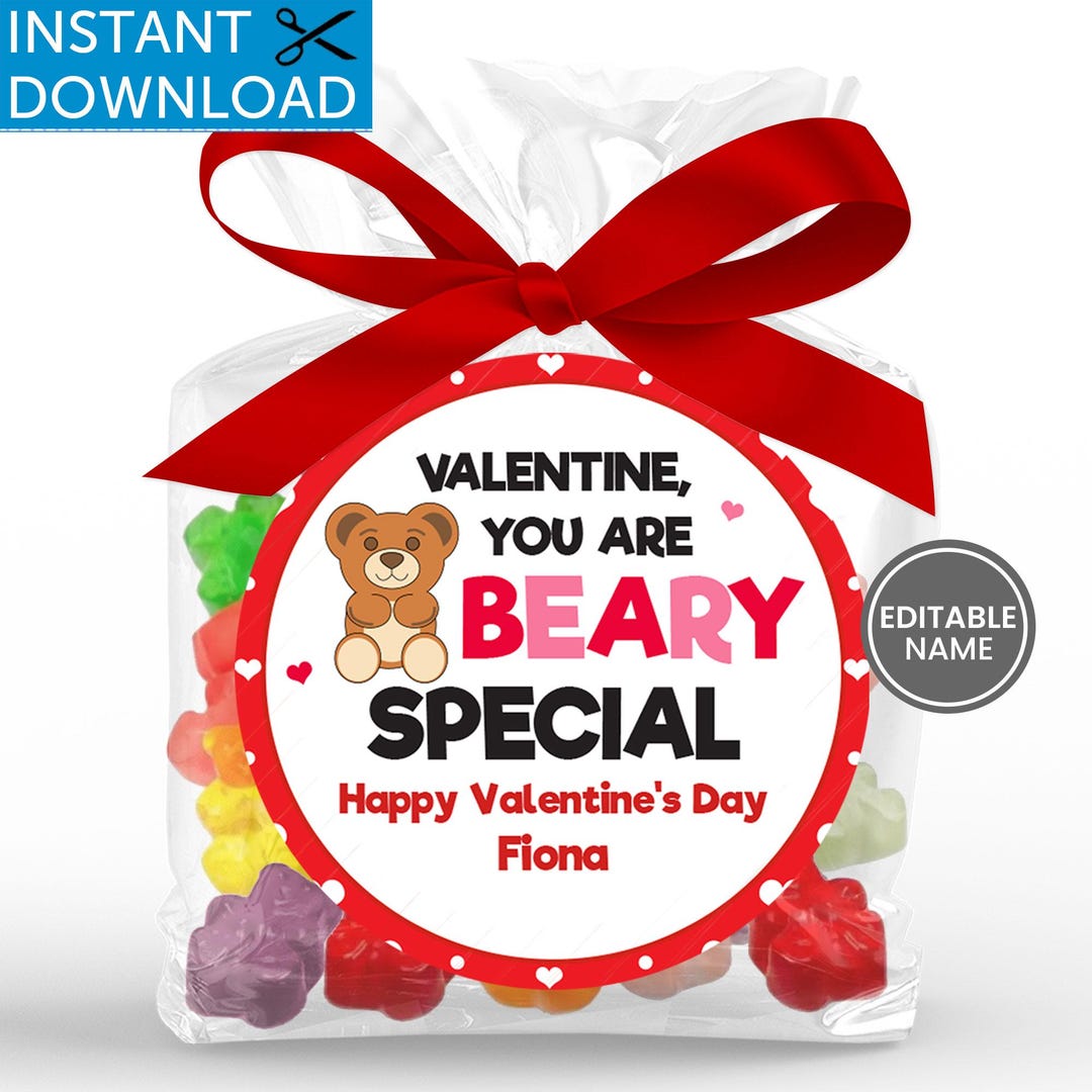 Beary Special Bear Valentine Tags, Kids Valentine Teacher, School ...