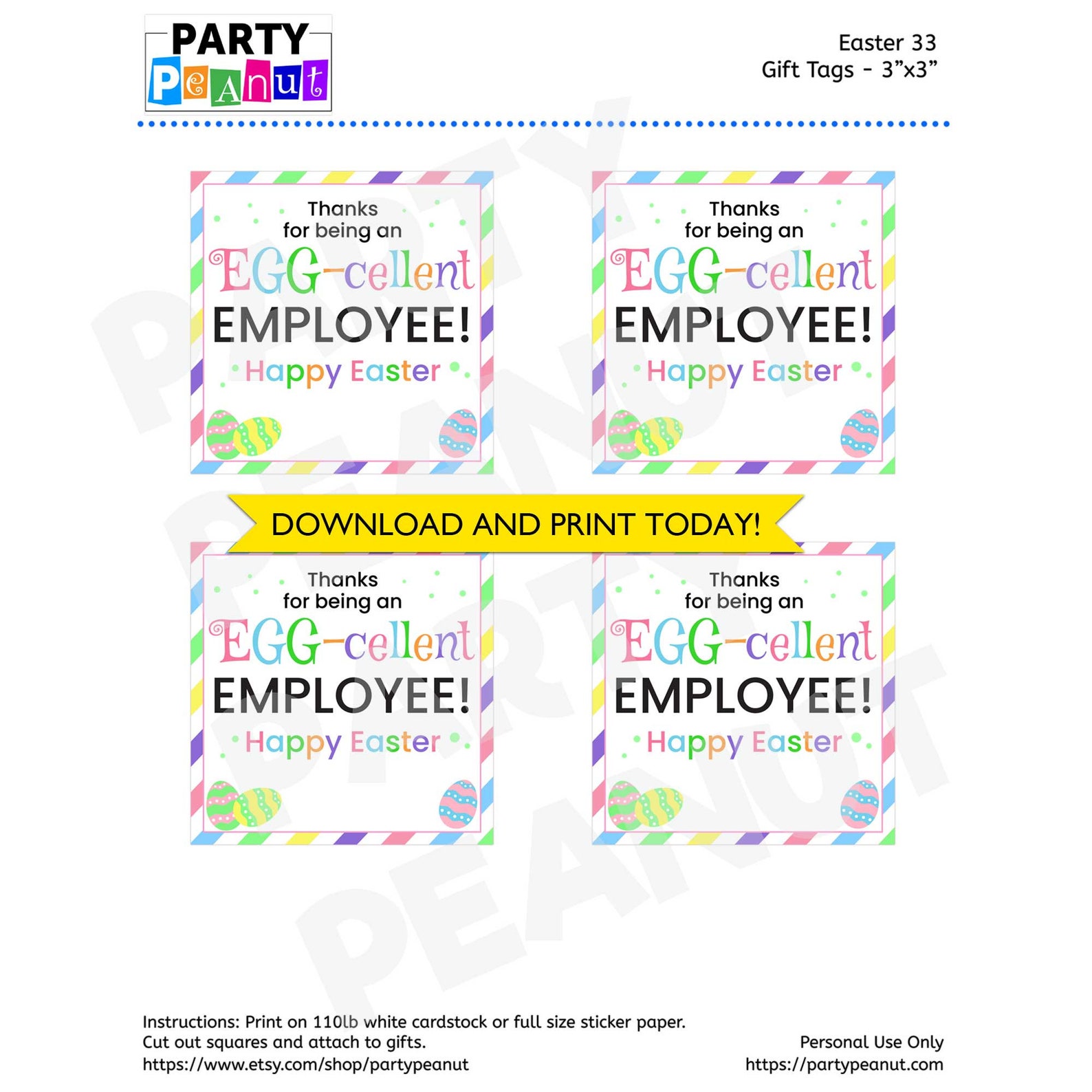 Easter Gift Tags, Easter Employee Gift, Office Appreciation, Employee ...