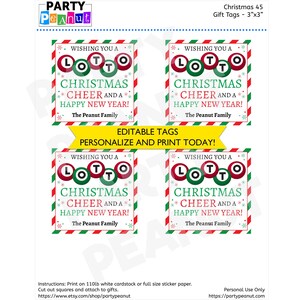 Lotto Christmas Gift Tags, Lottery Gift, Lotto Gift, Happy New Year ...