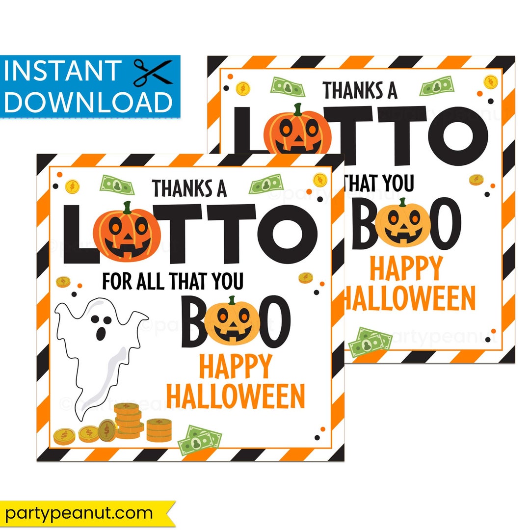 Halloween Gift Tag, Lottery Gift, Halloween Teacher, Halloween Coworker ...