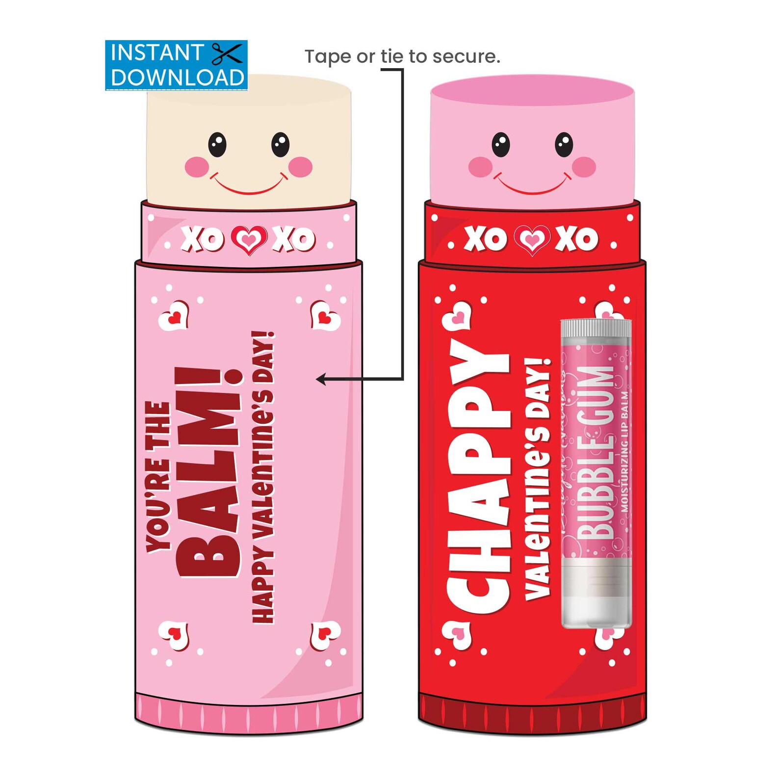 Lip Balm Valentine Chapstick Lip Smacker Kids Classroom Valentines ...