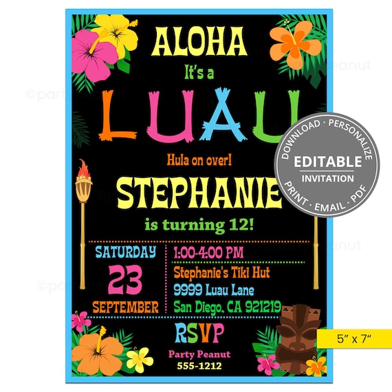 Hawaiian Party Invitations Blank 420+ Tropical Climate Luau Invitation