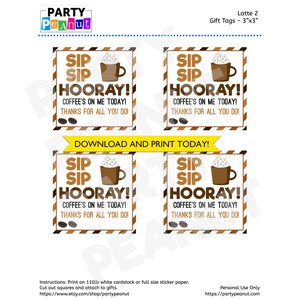 Teacher Appreciation, Teacher Thank You, Coffee Gift Tag, Sip Sip ...