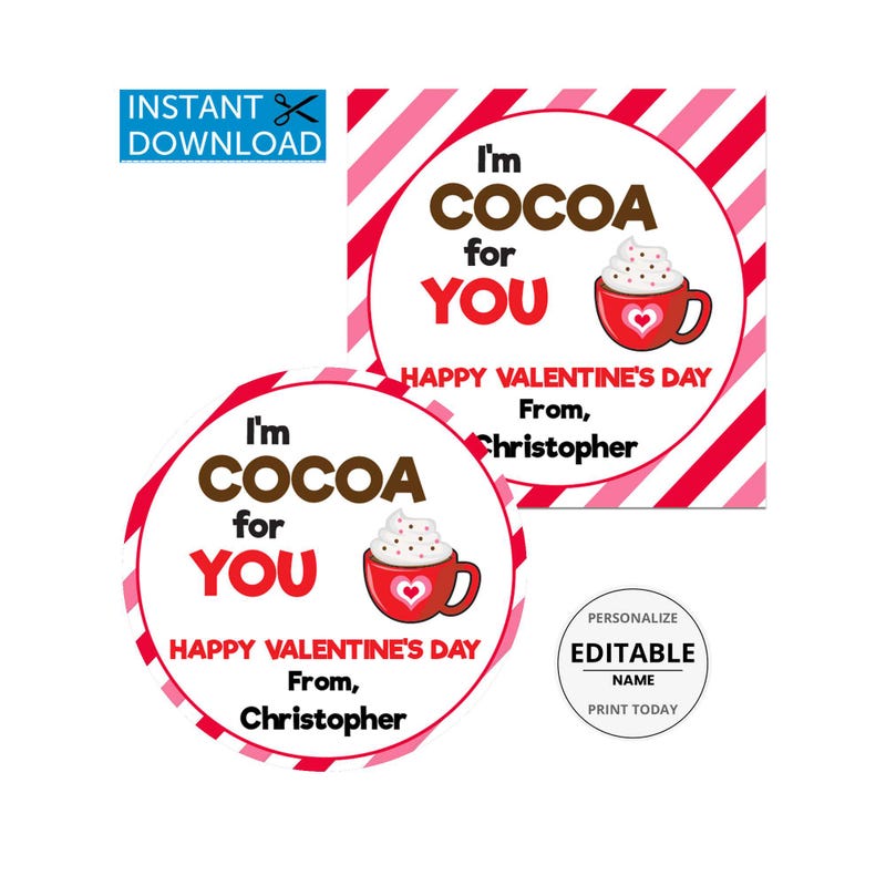 Valentine Cocoa Favor - Etsy