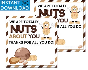 Printable Nut Tags Nuts If We Didn't Thank You - Etsy