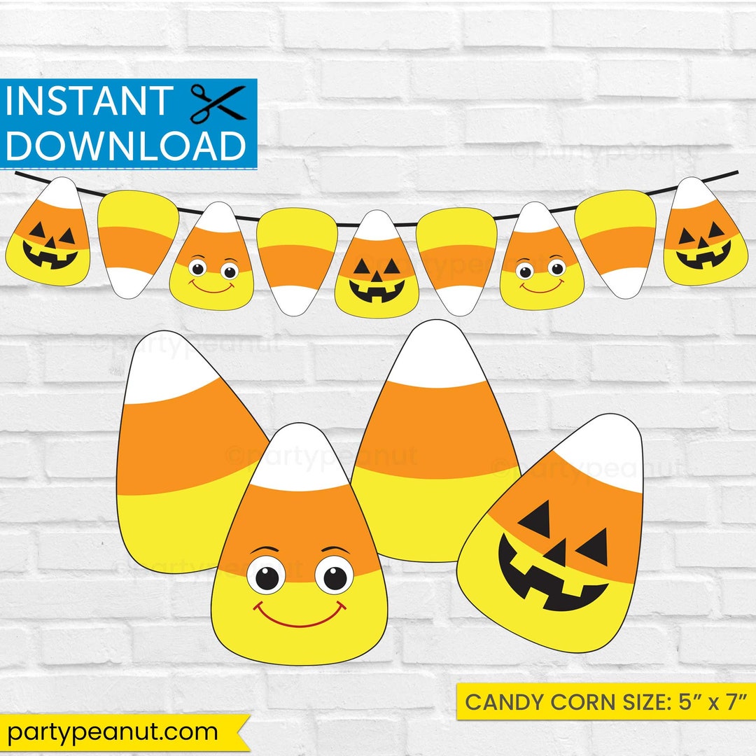 Halloween Banner, Printable Candy Corn Banner, Candy Corn Garland ...