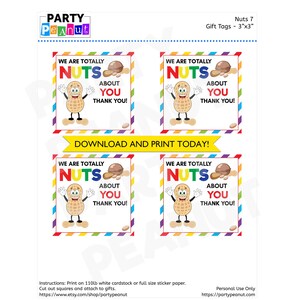 Nuts About You, Teacher Appreciation Week, Nut Gift, Thank You Gift Tag ...