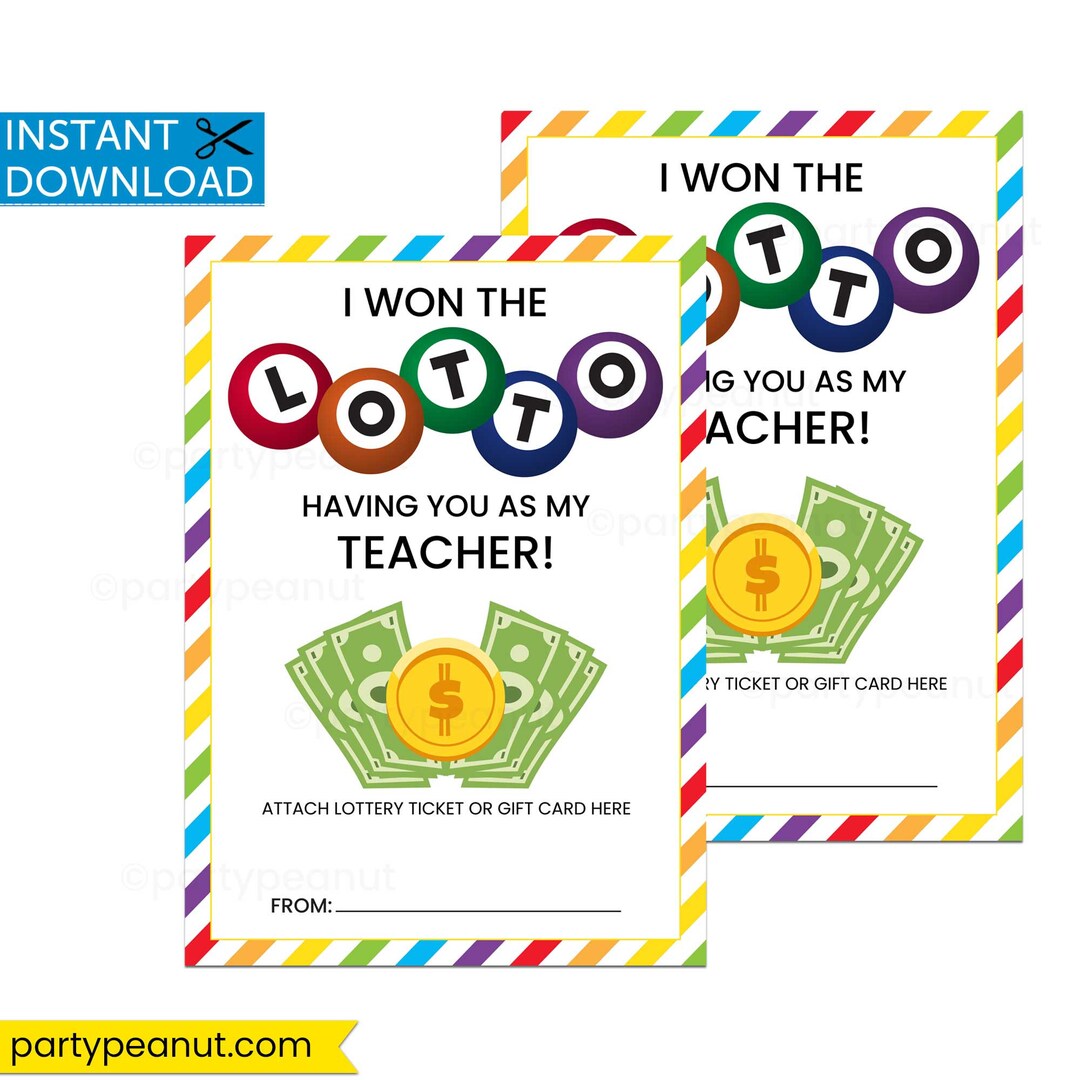 I Won the Lotto Having You as Teacher, Teacher Appreciation, Teacher ...